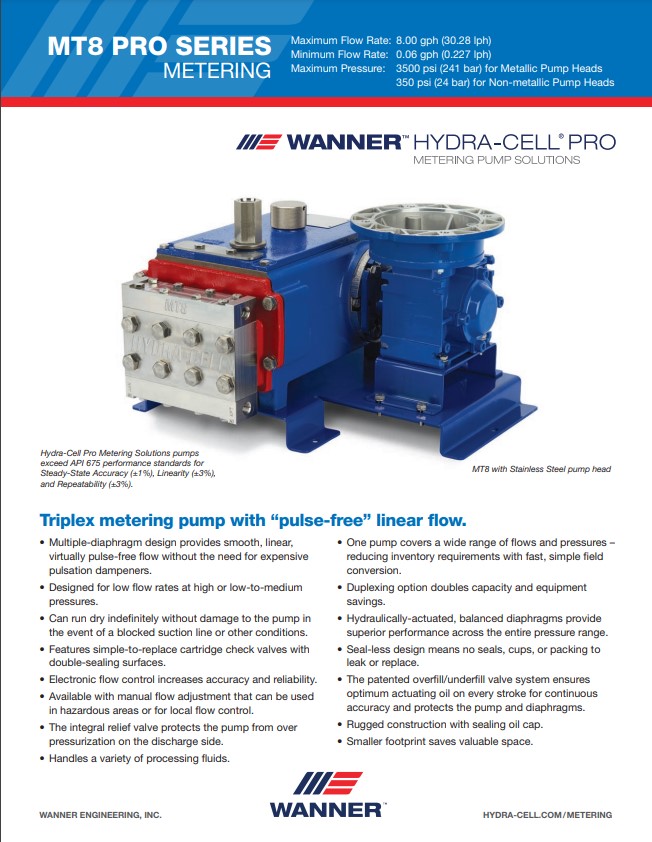 Hydra-Cell MT8 Triplex Metering Pump